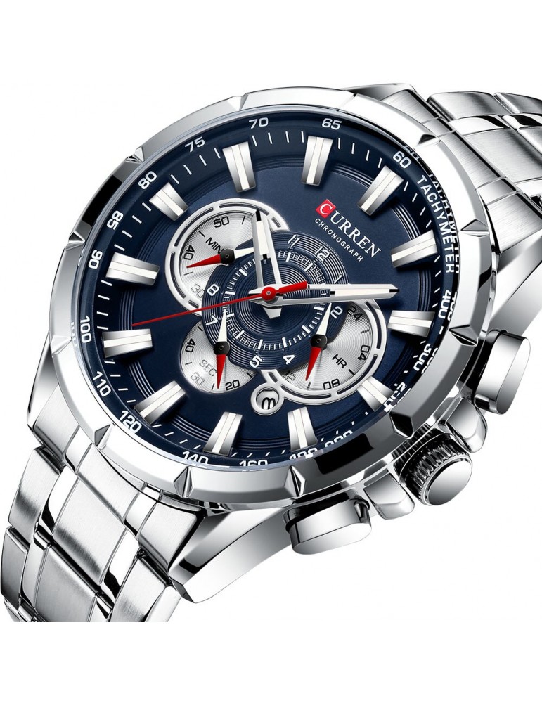 RELOJ CURREN DE ACERO INOXIDABLE CON AZUL
