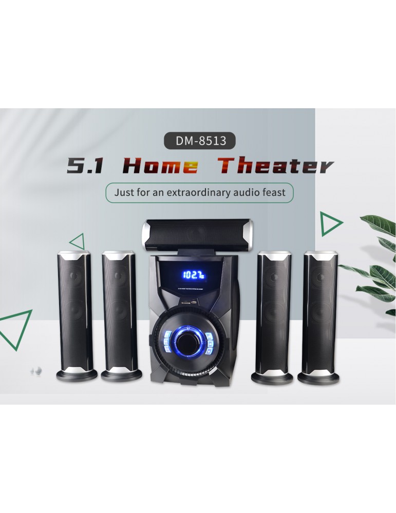 Equipo De Audio 5.1 Home Con Subwoofer, Bluetooth, Usb, Fm
