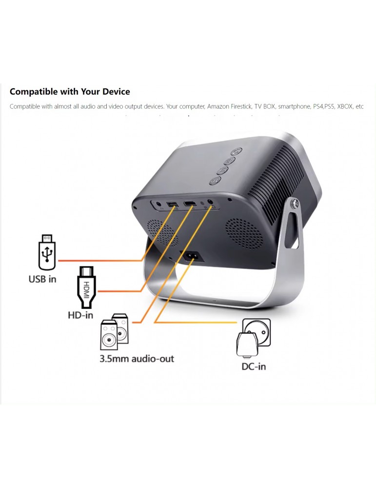 Proyector Led Compacto Smart Android Tekvision 3800 Lumens Bt, Wifi